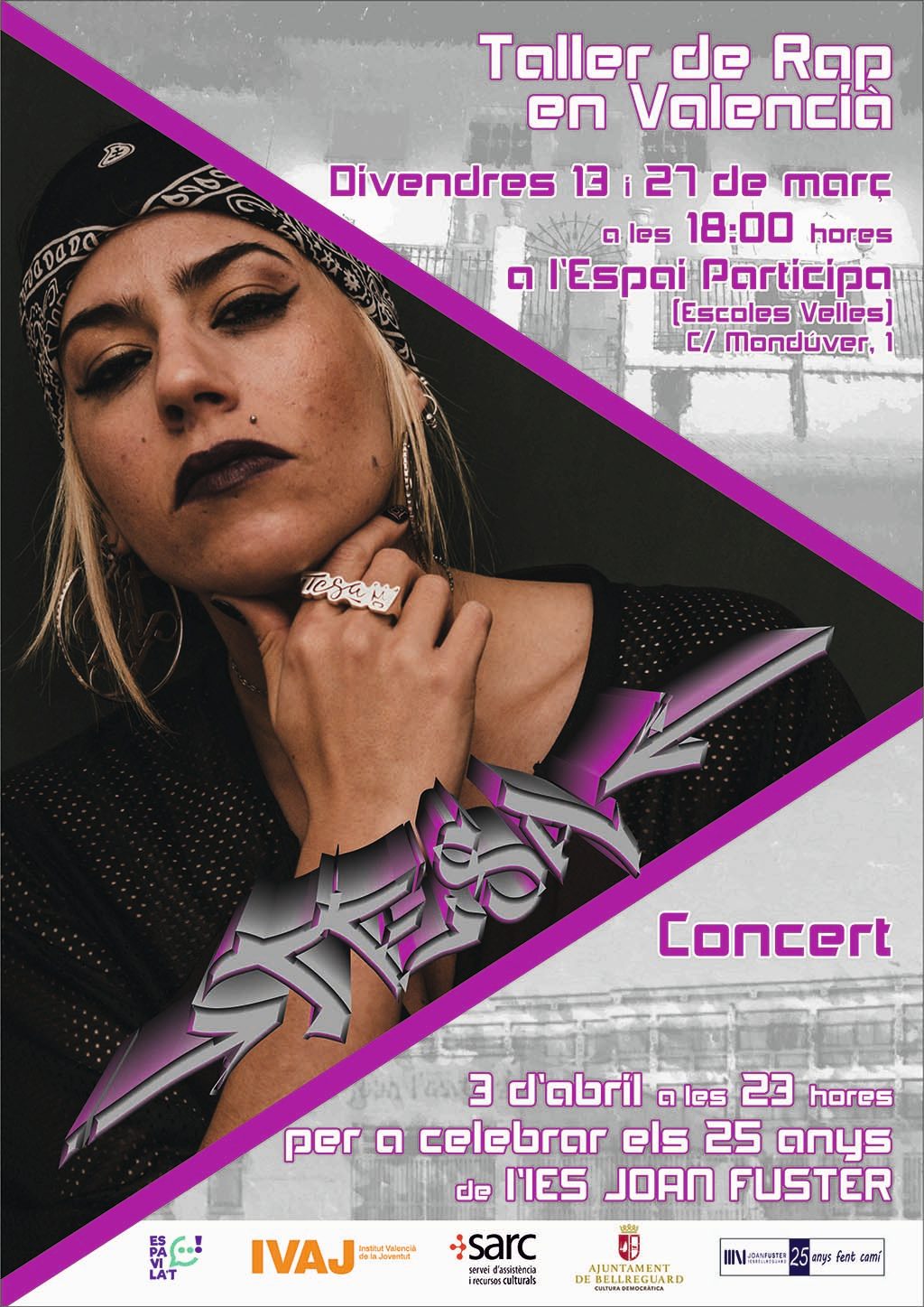 La rapera Tesa oferirà un taller per a joves i un concert a Bellreguard ...